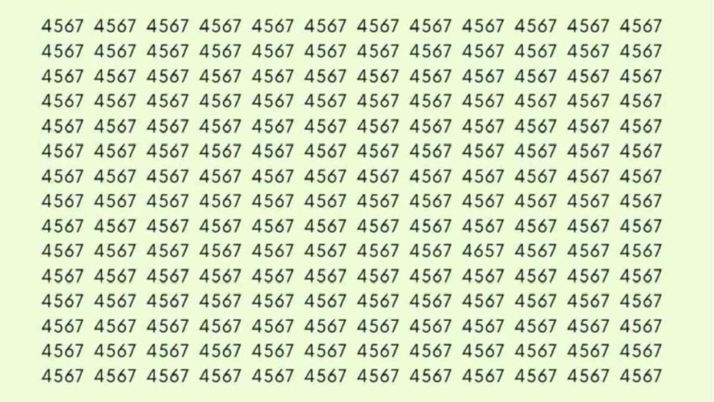 Para Gênios: Encontre o número 4657 entre os 4567 em 3 segundos!